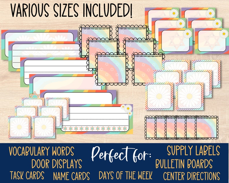 Jewish Classroom Editable Templates | Printable | Hebrew School Teacher ...