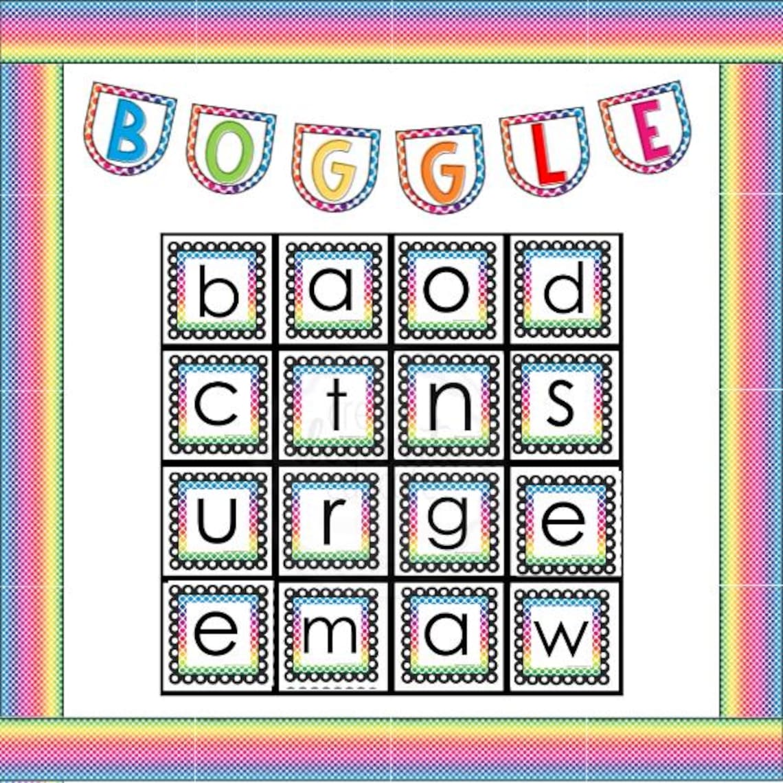 Interactive Bulletin Board | Printable Boggle | Boggle for Students ...