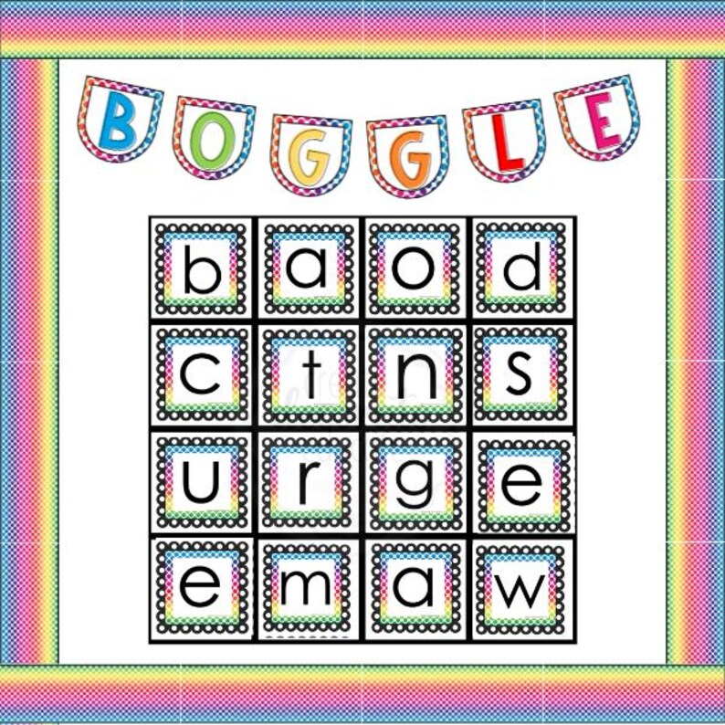 Interactive Bulletin Board | Printable Boggle | Boggle for Students ...