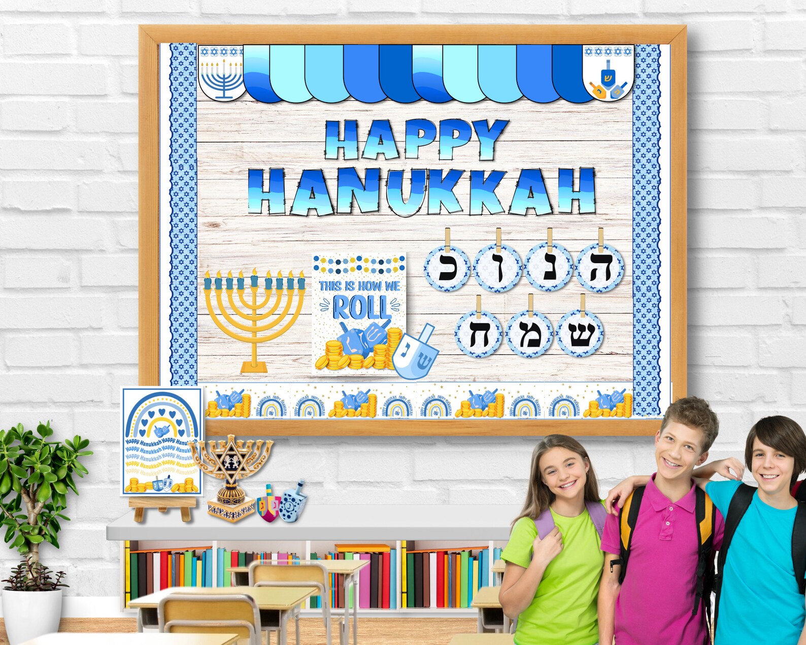 Hanukkah Bulletin Board | Hanukkah Door Display | Jewish Classroom ...