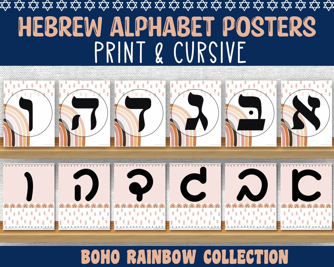 Hebrew Alphabet for Classroom | Aleph Bet Posters | Jewish Classroom ...