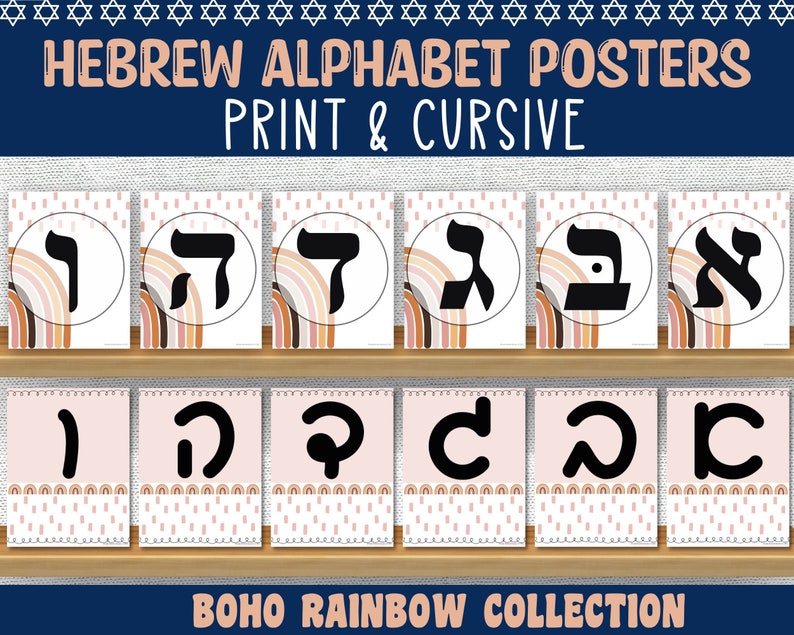 Hebrew Alphabet for Classroom | Aleph Bet Posters | Jewish Classroom ...