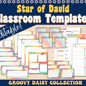 Jewish Classroom Editable Templates | Printable | Hebrew School Teacher ...