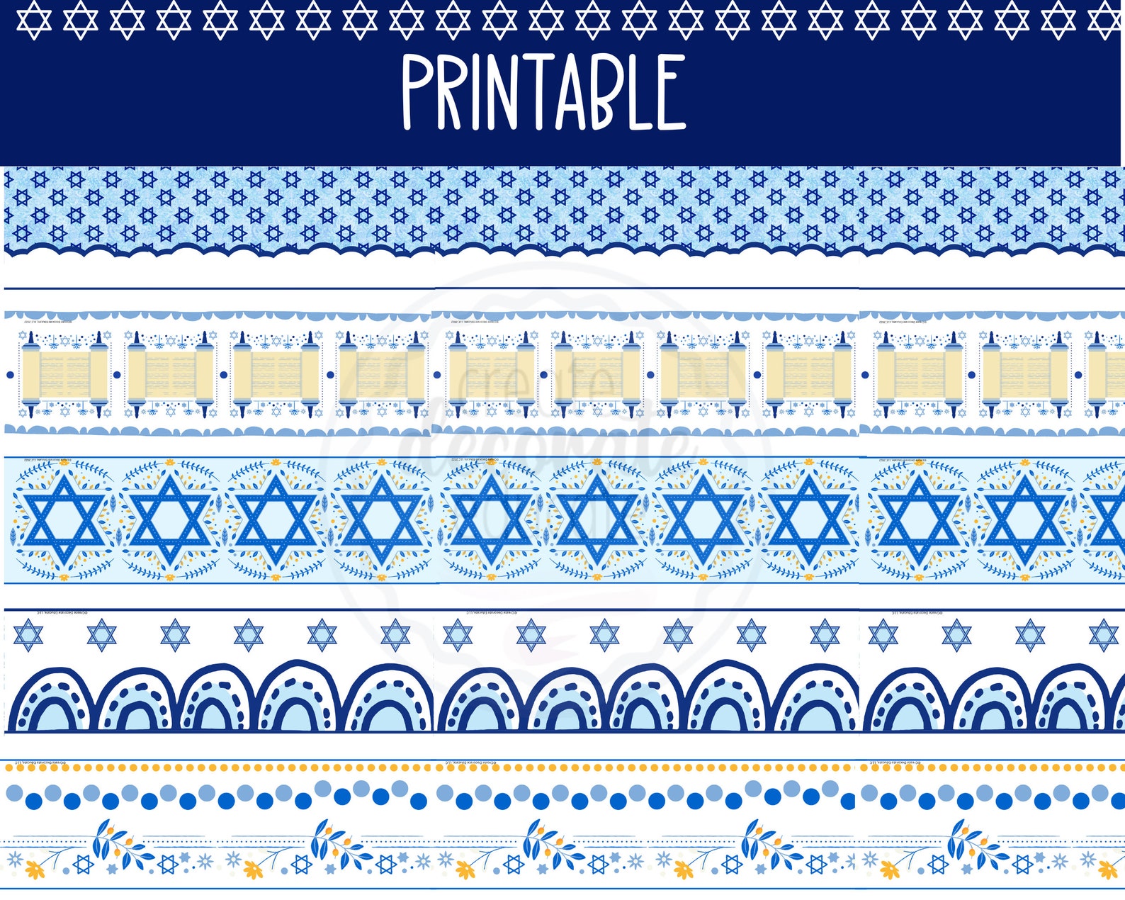 Jewish Classroom Bulletin Board Borders | Star of David | Hebrew School ...