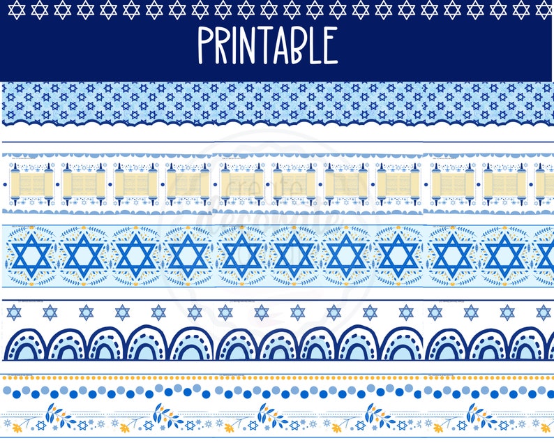 Jewish Classroom Bulletin Board Borders | Star of David | Hebrew School ...