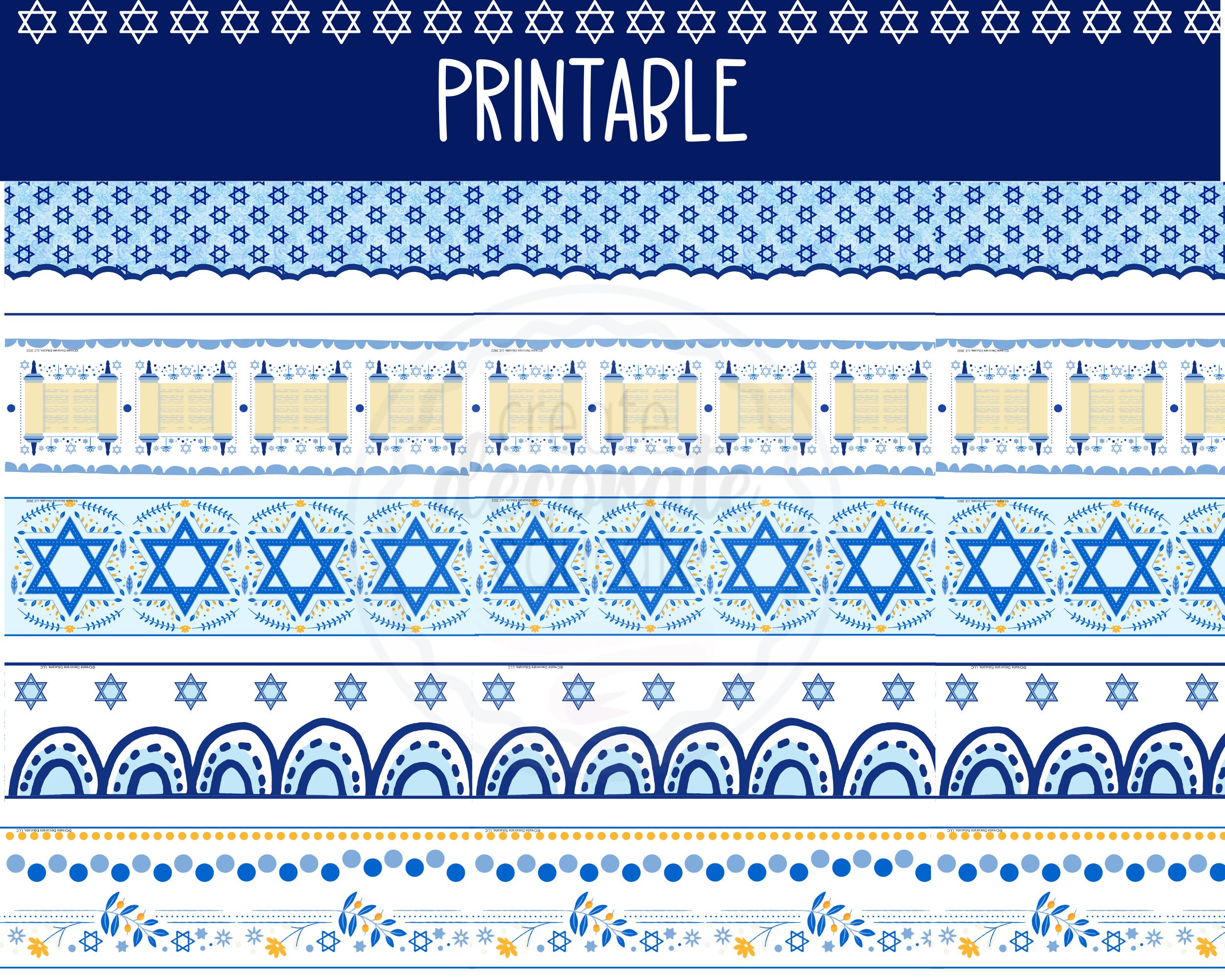 Jewish Classroom Bulletin Board Borders | Star of David | Hebrew School ...
