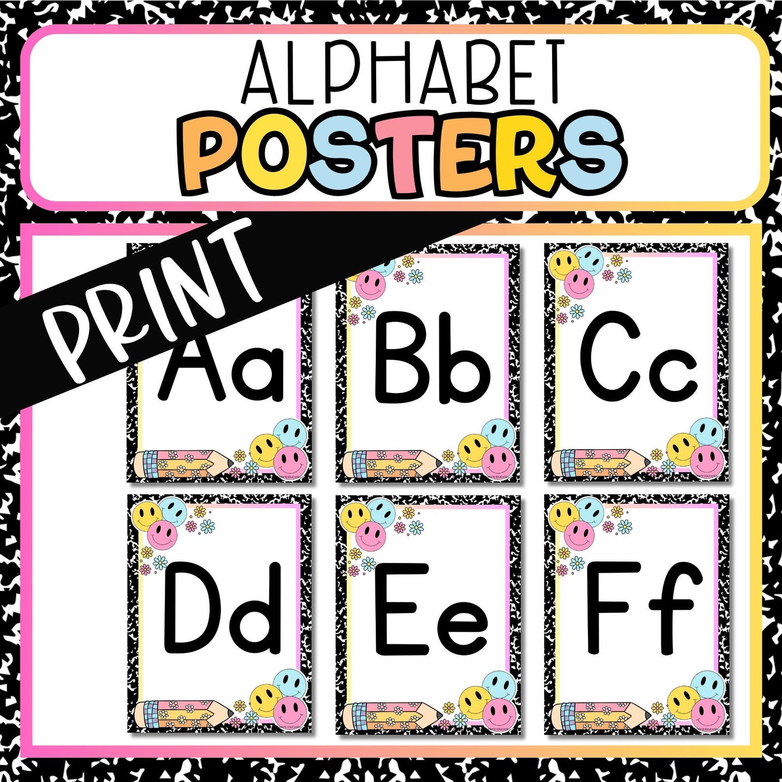 Printable Alphabet Letters for Bulletin Boards | Script | Cursive | A-Z ...