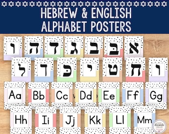 Hebrew Cursive Alphabet Posters | Jewish Classroom Decor | Aleph Bet ...