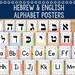 Hebrew Cursive Alphabet Posters | Jewish Classroom Decor | Aleph Bet ...