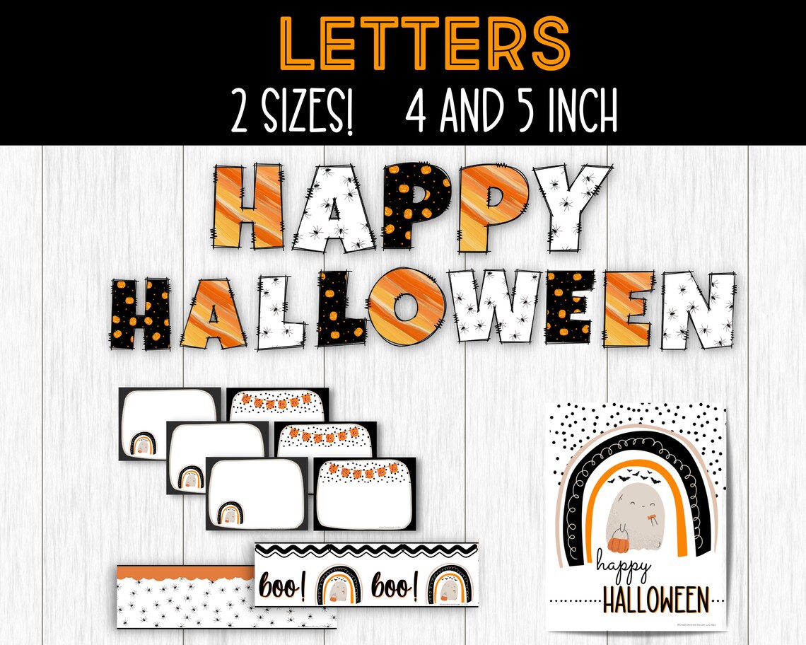 Halloween Bulletin Board Set | October Door Display | Fall Classroom ...