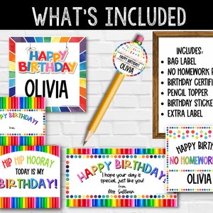 Classroom Birthday | Student Birthday Gifts | Printable | Goody Bags ...