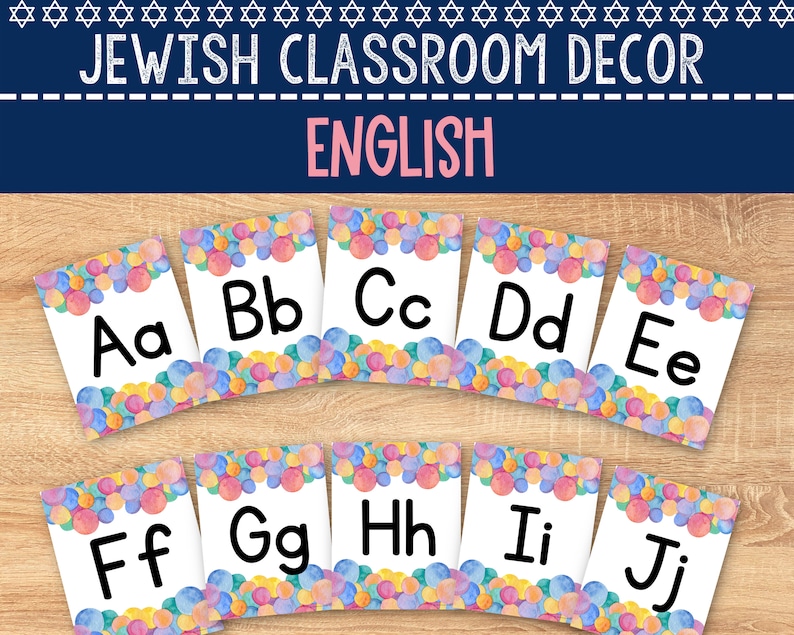Hebrew Alphabet Posters | Jewish Classroom Decor | Aleph Bet ...