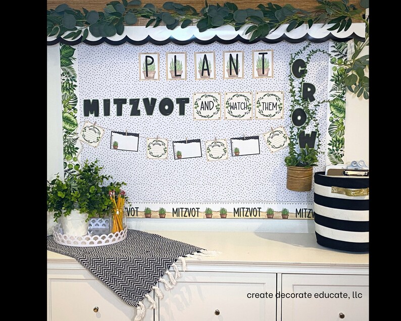 Mitzvah Mitzvot Bulletin Board | Jewish Classroom Decor | Hebrew School ...