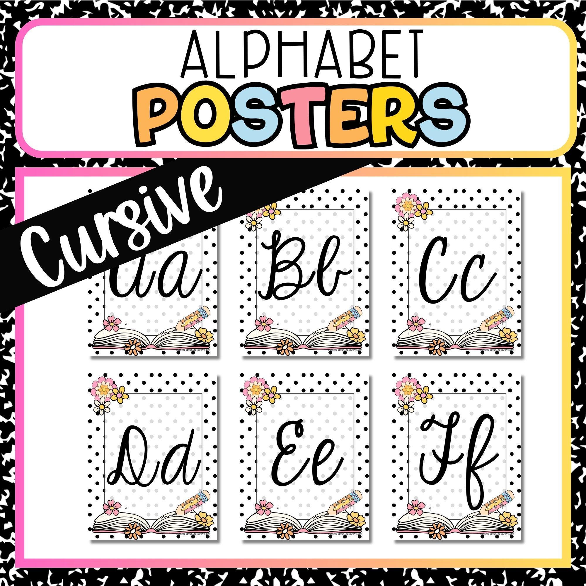 Printable Alphabet Letters in Cursive | A-Z | Composition Notebook ...