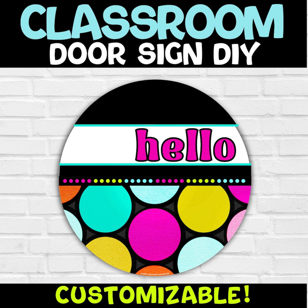 Teacher Name Sign for Door | Customizable | Editable Door Hanger for ...