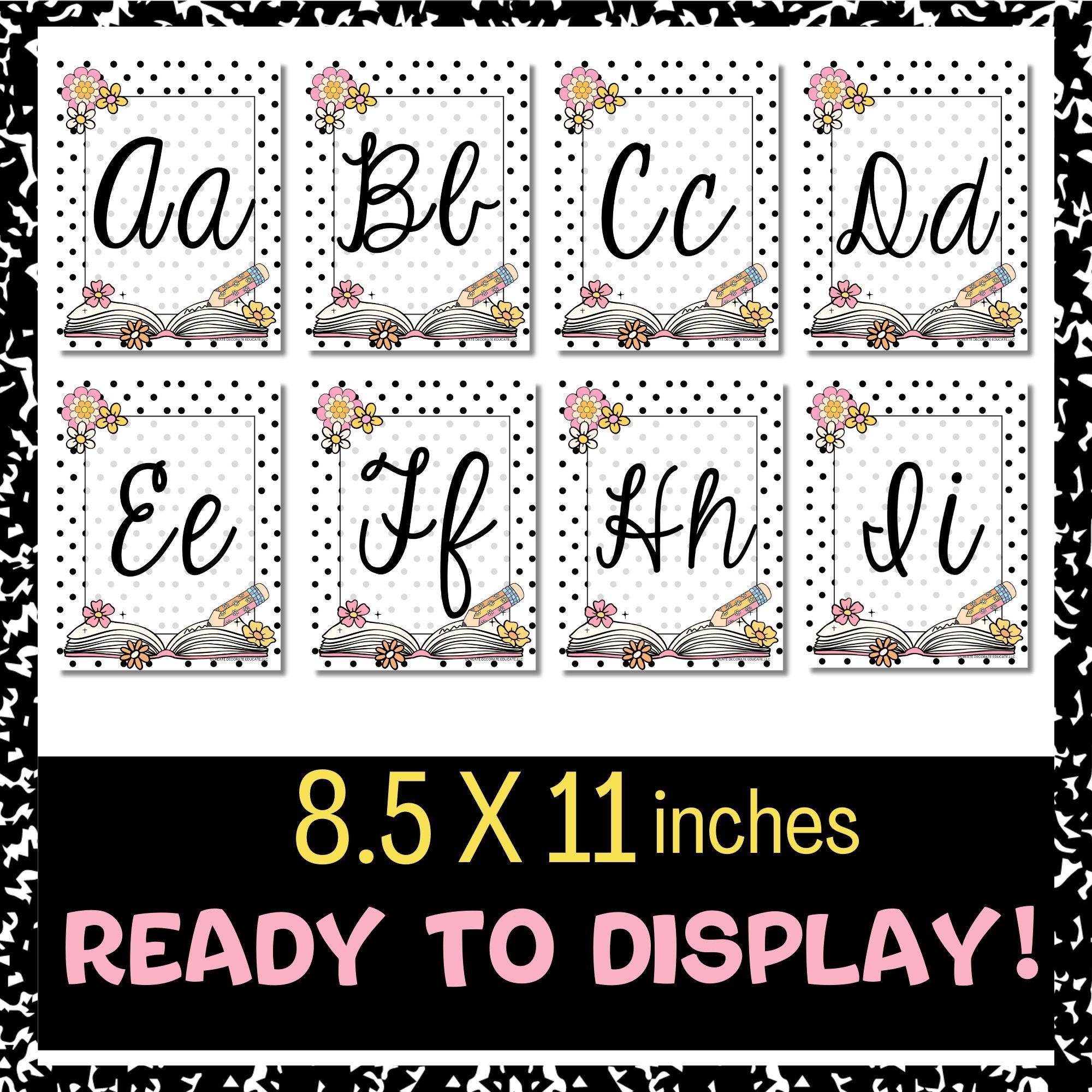 Printable Alphabet Letters in Cursive | A-Z | Composition Notebook ...