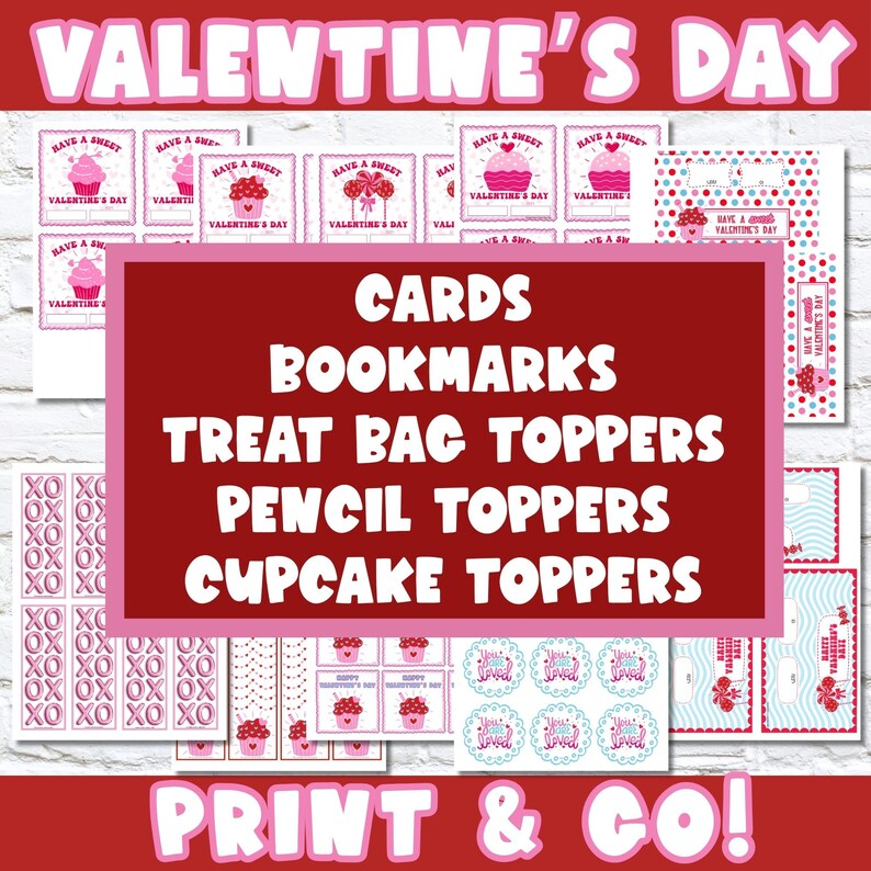 Valentine Party Printable Pack | Printable Valentine Cards | Class ...