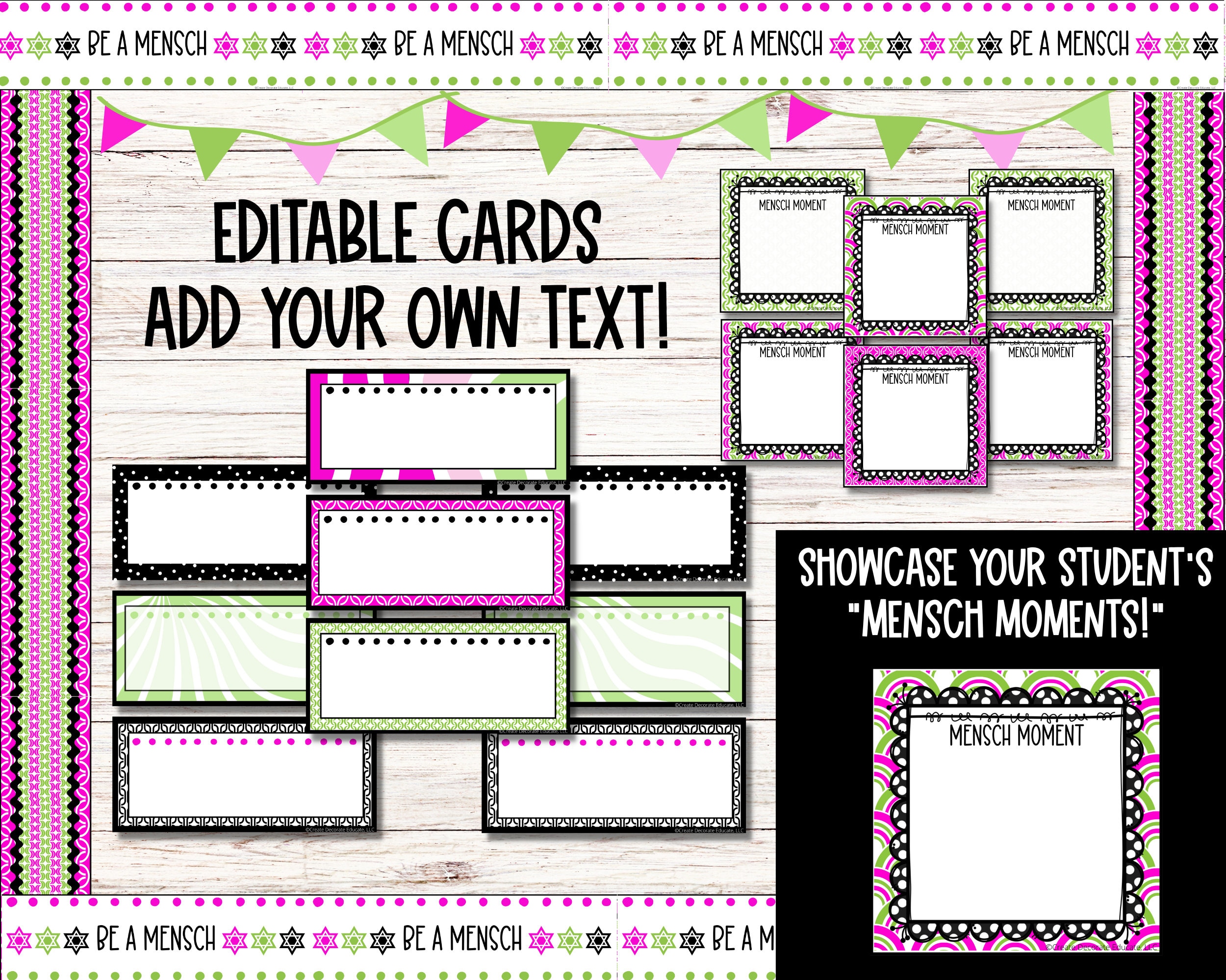 Jewish Classroom Bulletin Board | Mensch | Jewish Value | Hebrew School ...