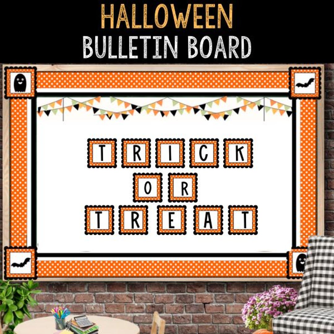 October Bulletin Board | Halloween Door Display | Trick or Treat ...