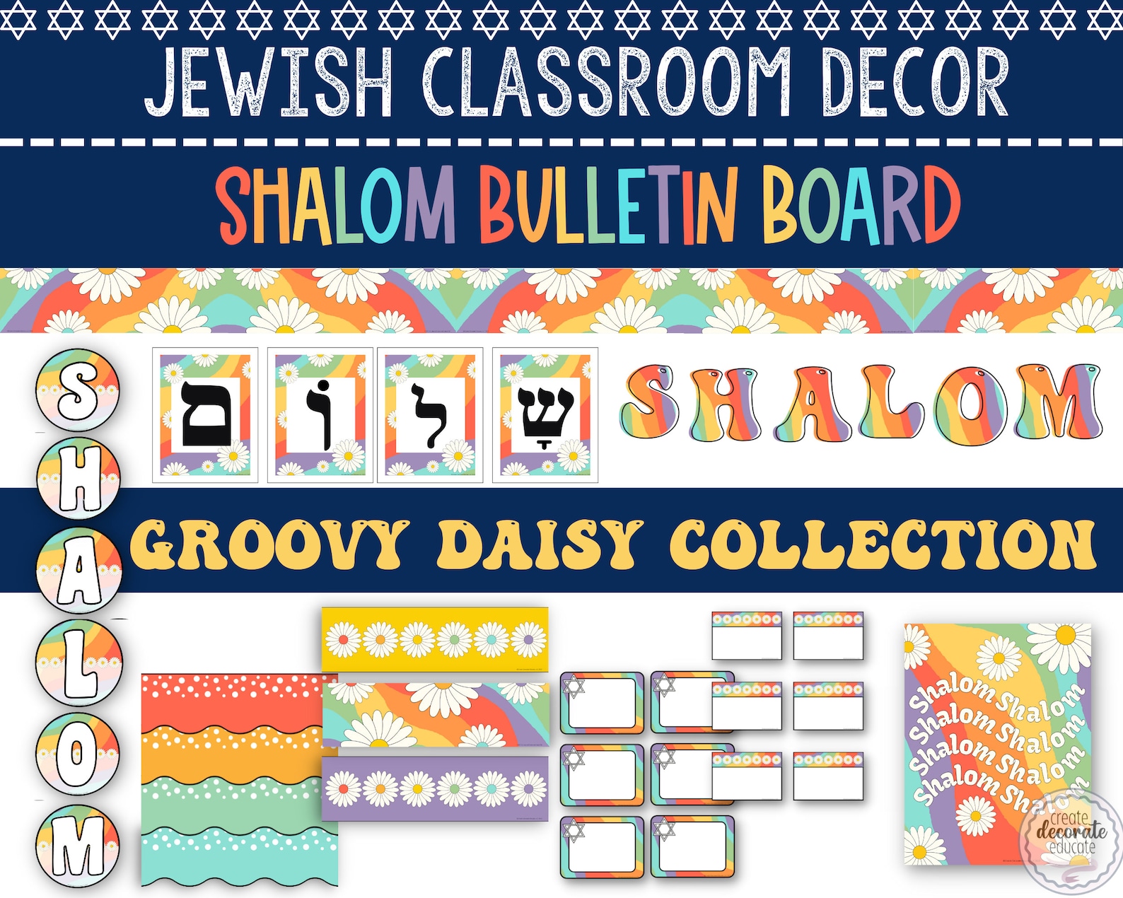 Jewish Classroom Decor | Judaica Wall Art | Bulletin Board | Jewish ...
