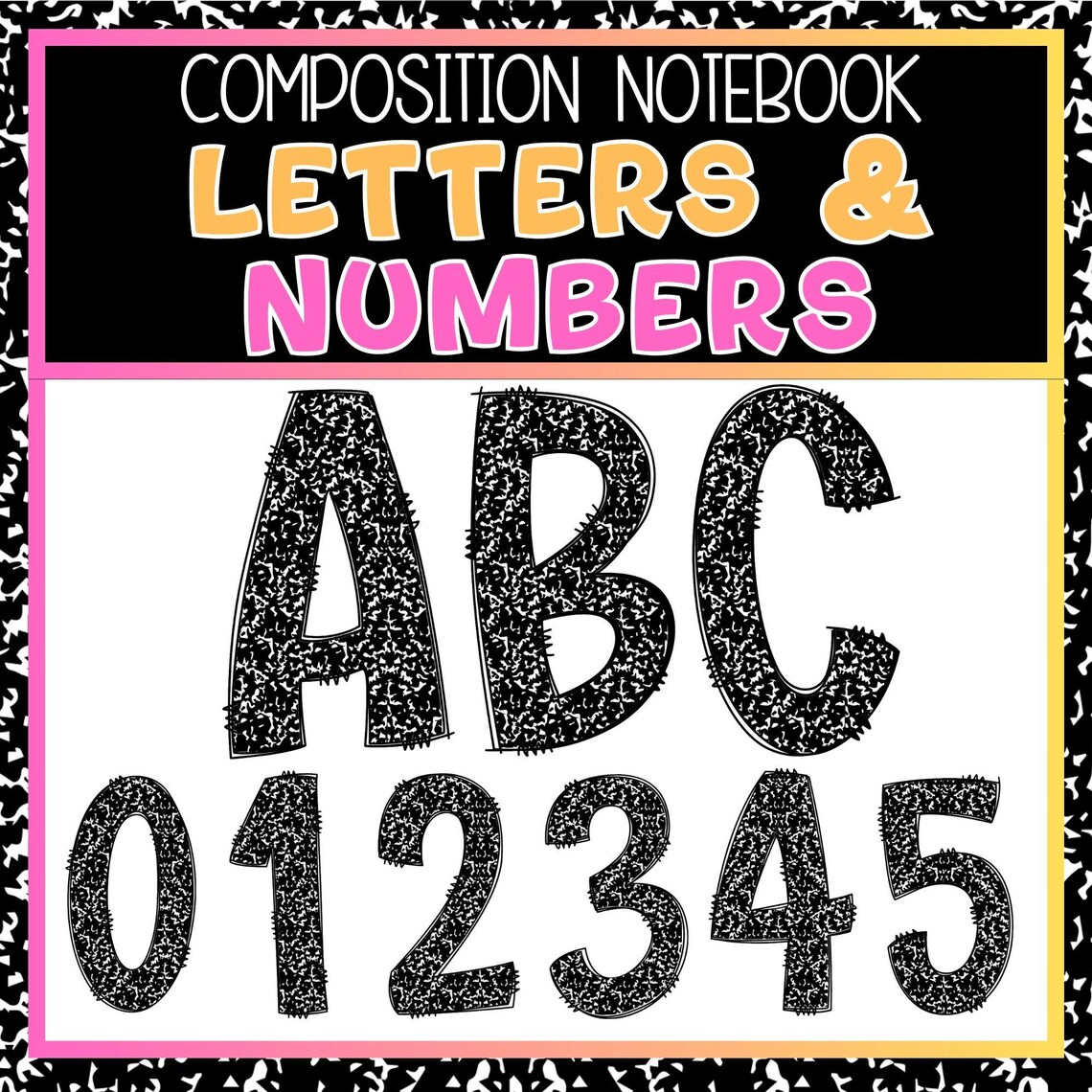 Composition Notebook Printable Bulletin Board Doodle Bubble Letters ...