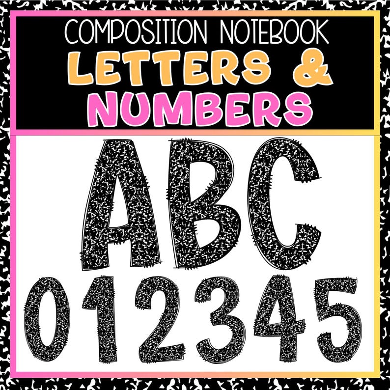 Composition Notebook Printable Bulletin Board Doodle Bubble Letters ...