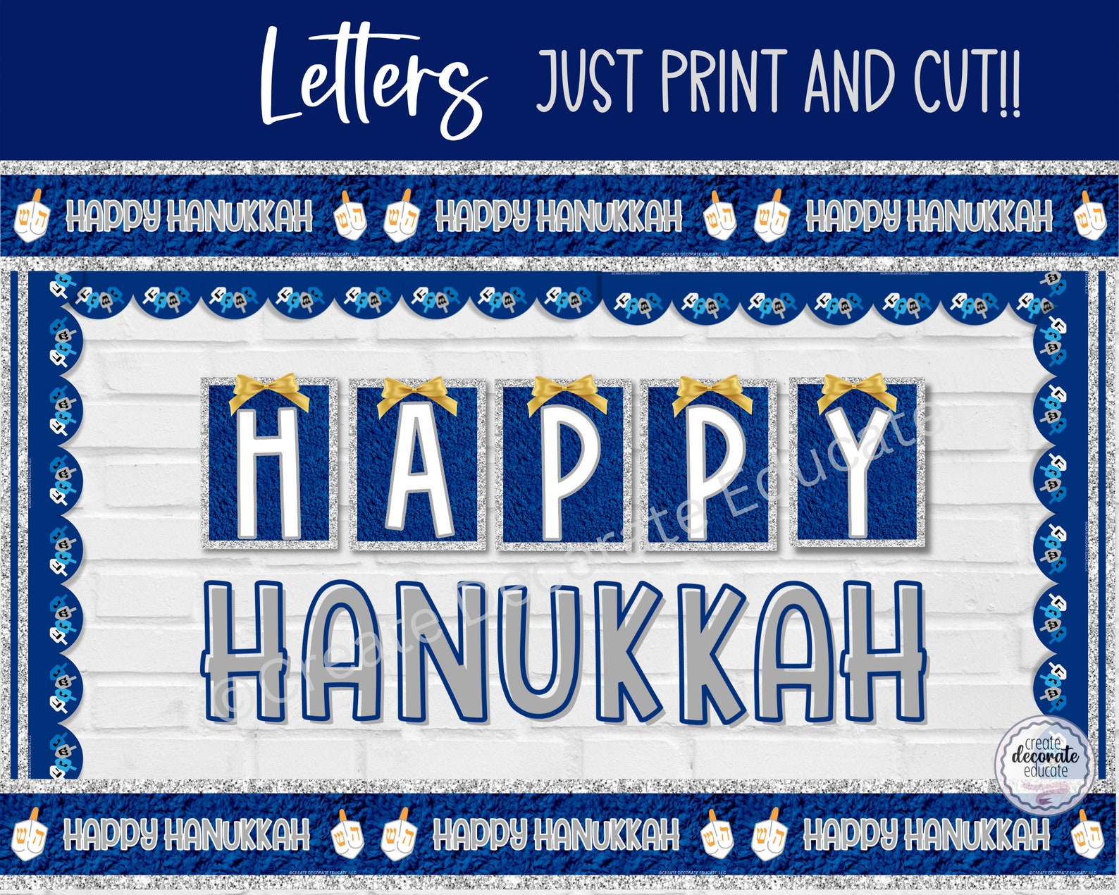 Hanukkah Bulletin Board | Jewish Holiday | Jewish Classroom Decor ...