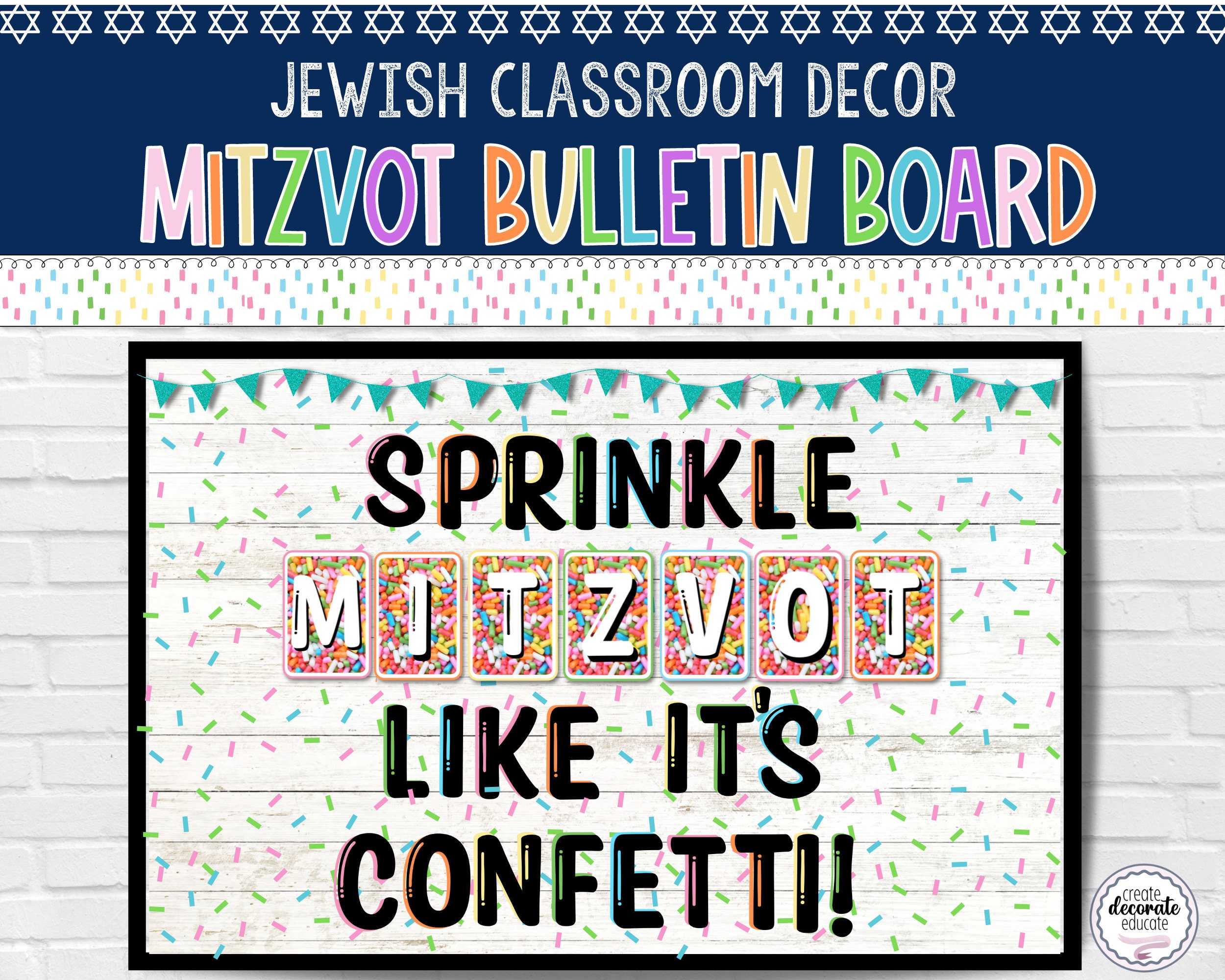 Mitzvah Mitzvot Bulletin Board | Jewish Classroom Decor | Hebrew School ...