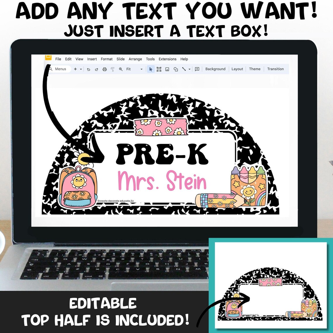 Composition Notebook Themed Welcome Back to School Name Signs for ...