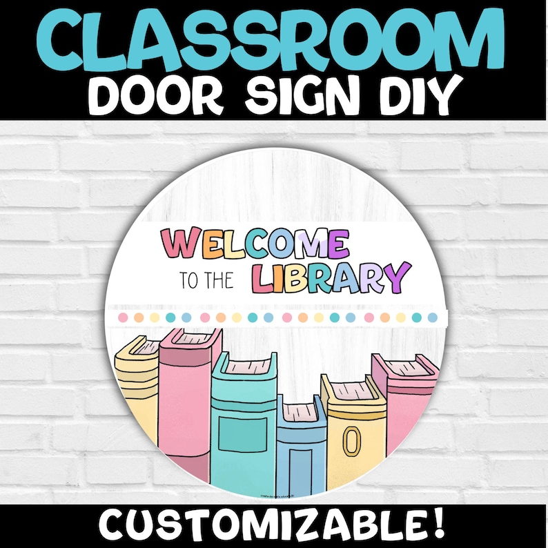 Library Door Teacher Name Sign | Editable Librarian Sign-welcome to the ...