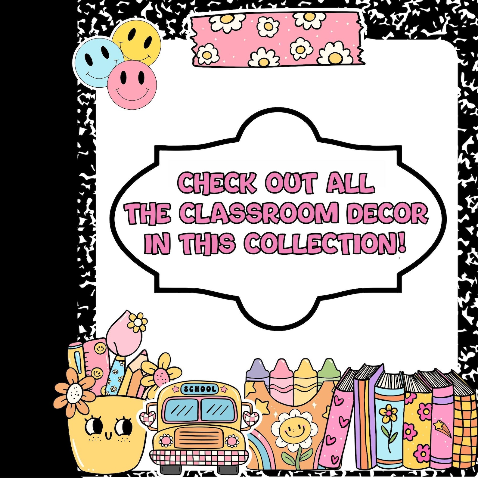 Editable Composition Notebook Classroom Decor | Printable Back to ...