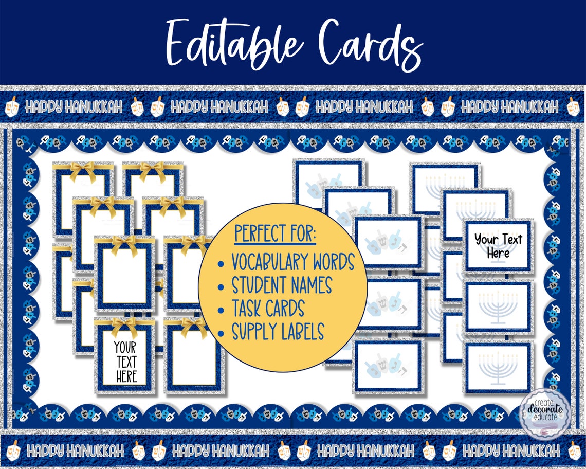 Hanukkah Bulletin Board Jewish Holiday Jewish Classroom Decor Hebrew ...