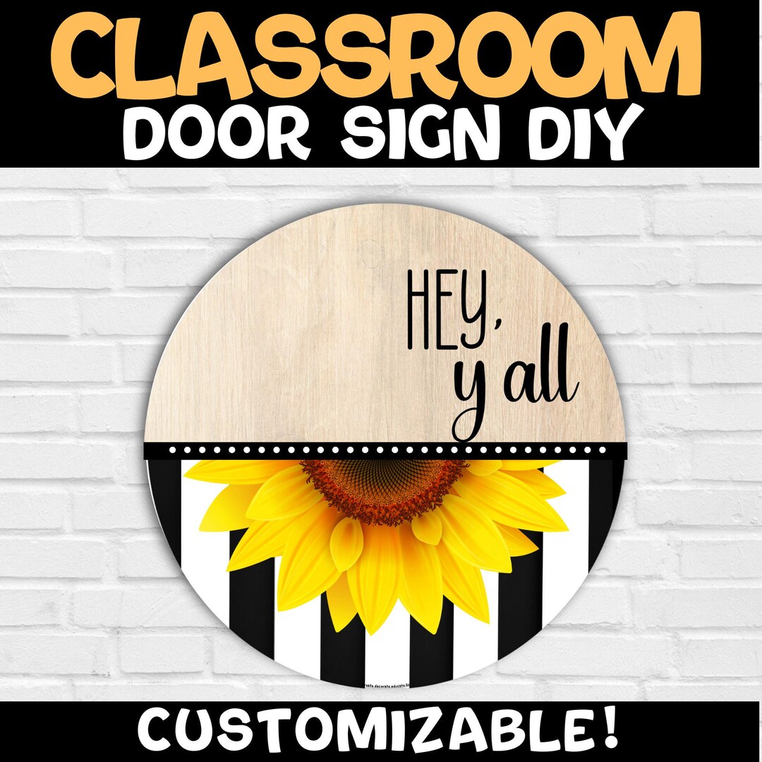 Sunflower Classroom Theme | Name Signs for Teachers | Editable Welcome ...
