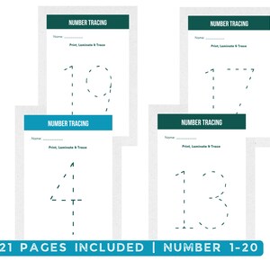Printable Kids Tracing Word Book: Counting From 1 to 20 Handwriting ...