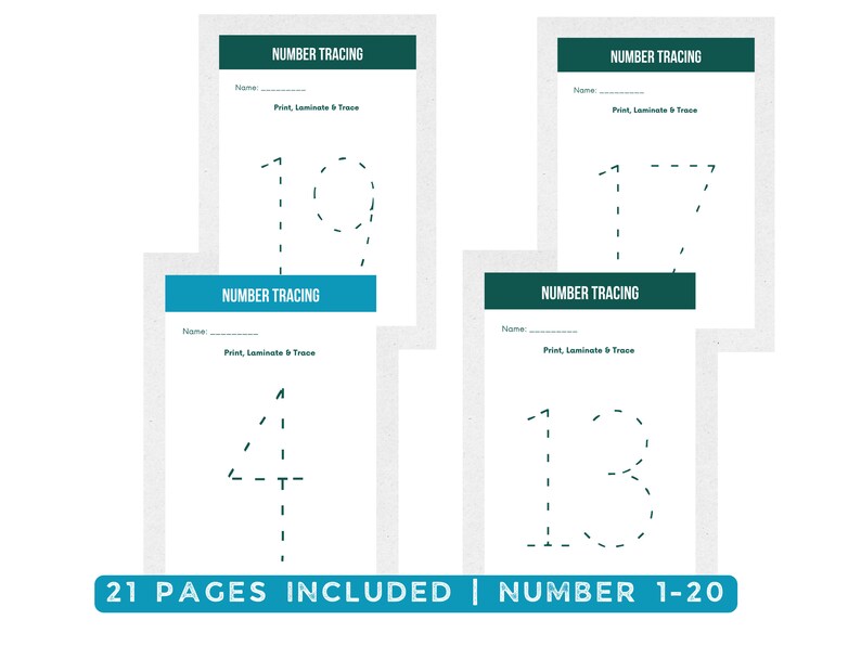 Printable Kids Tracing Word Book: Counting From 1 to 20 Handwriting ...