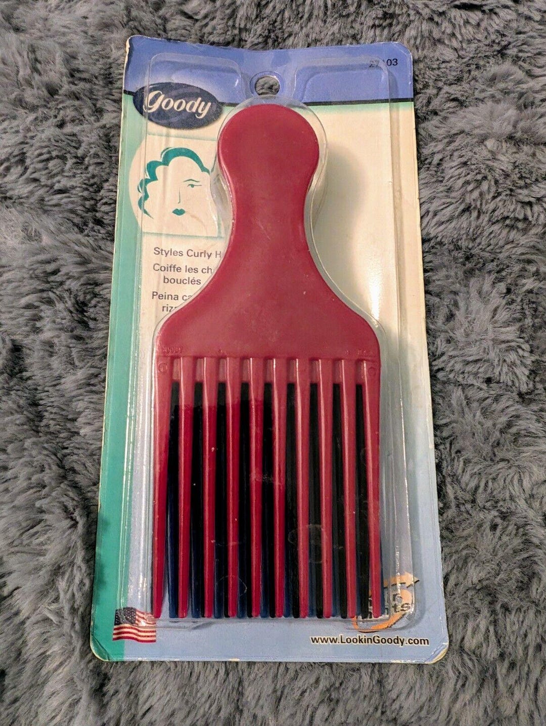 Vintage Goody 3 Pack Piece Unbreakable Sturdy Hair Combs Picks Lifts ...