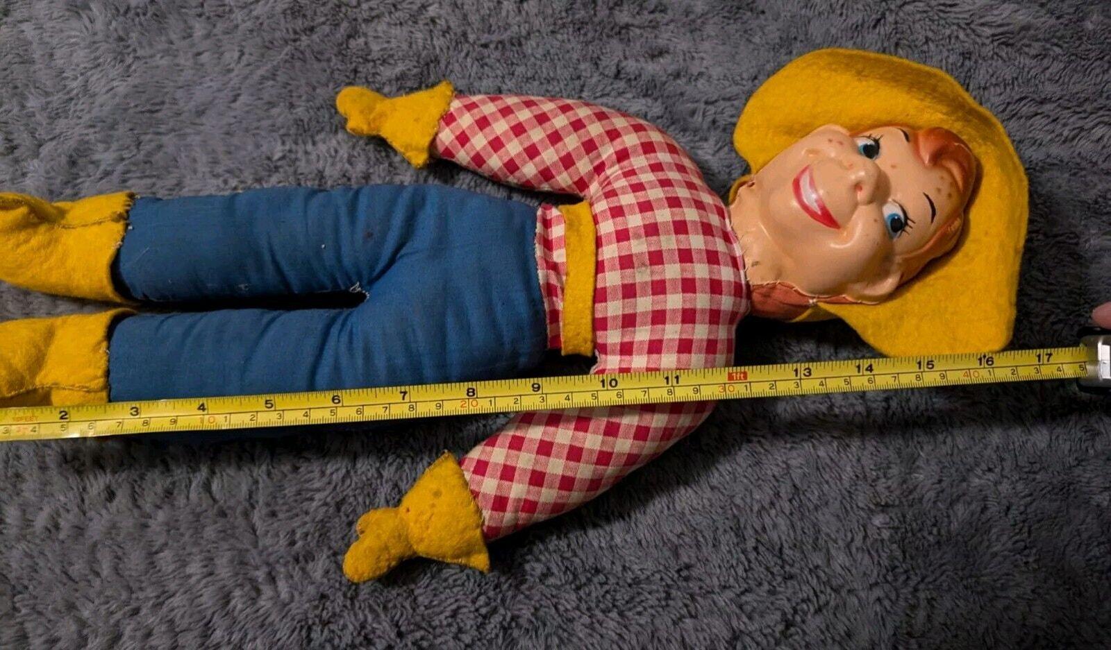 Vintage 17 Inches Howdy Doody Cloth Doll Plush Plastic Face 1950s Felt ...