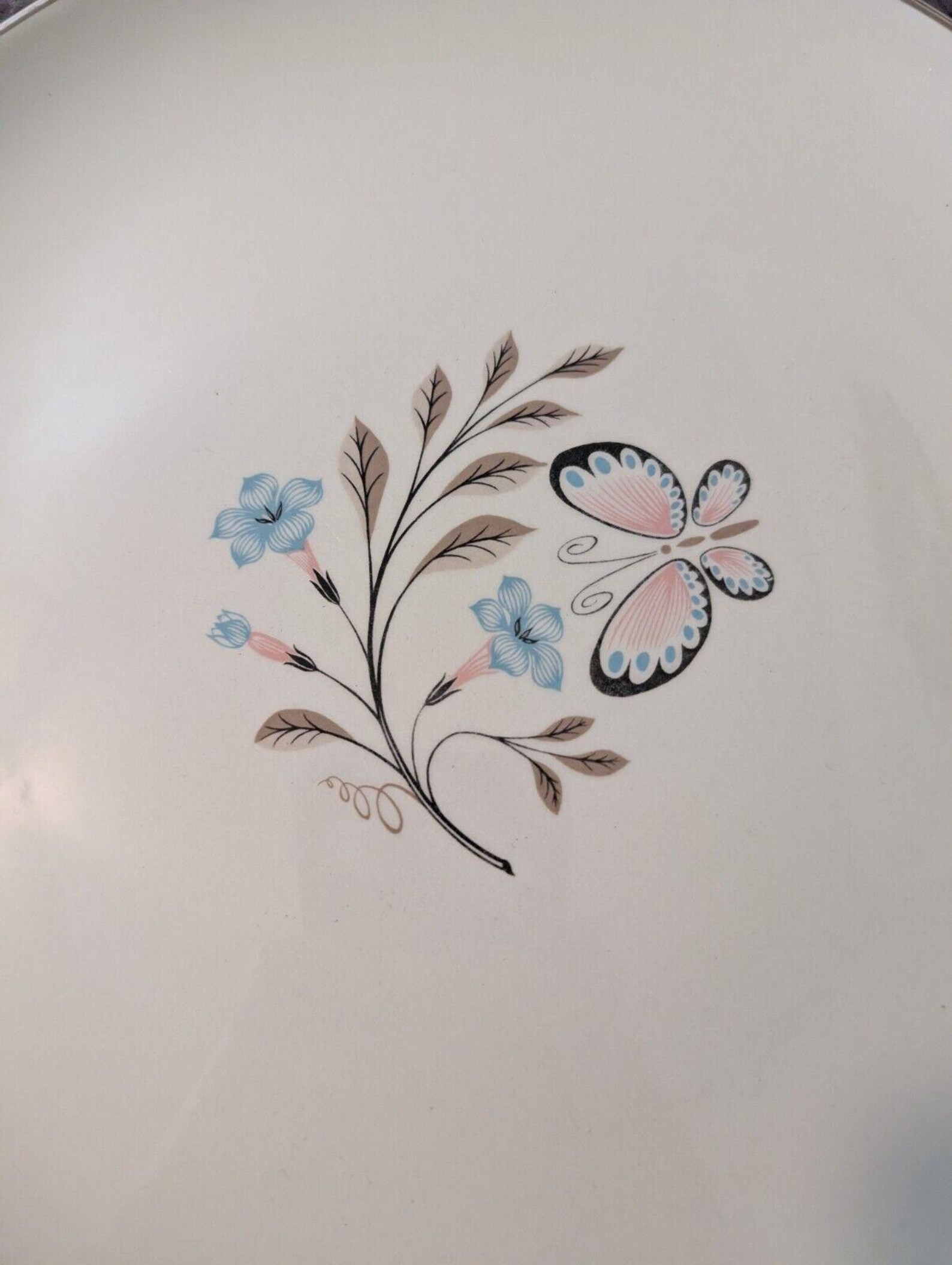 Ballerina Mist Light Green Floral Butterfly Dinner Plates Gold 10" Lot ...