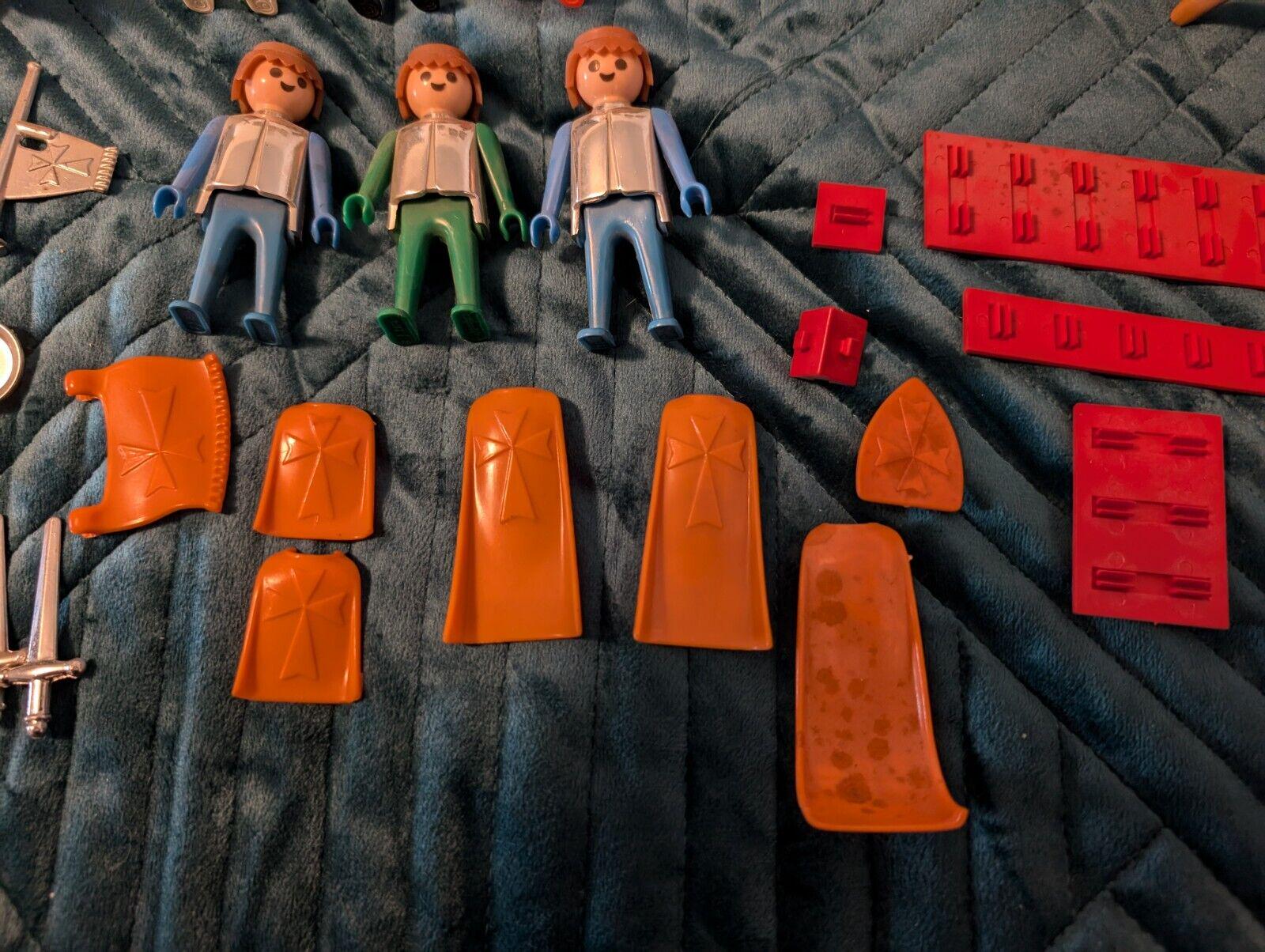 Vintage 1970s Playmobil Knight Medieval Set Horses Weapons Figures 48 ...
