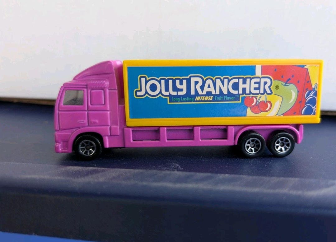 Vintage 1995 Mattel Hot Wheels Jolly Rancher Diecast Truck Tractor ...
