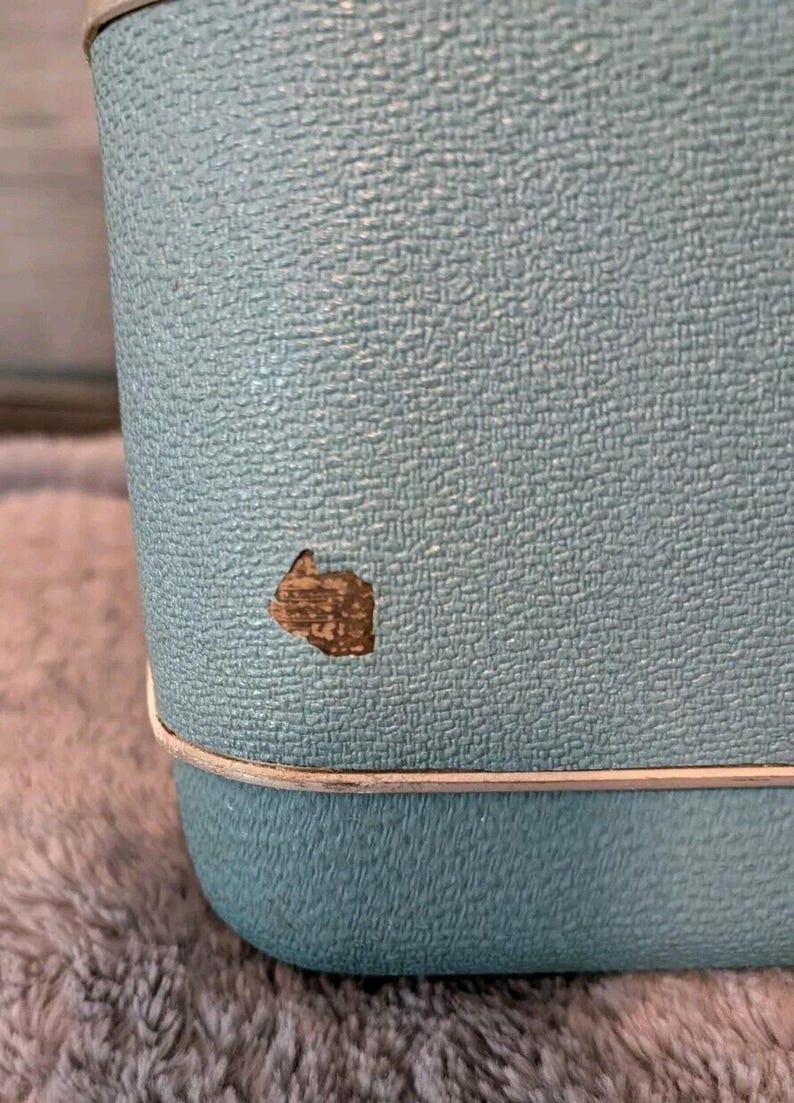 Vintage 1960s Powder Blue Samsonite Silhouette #1212 Hard Train Case ...