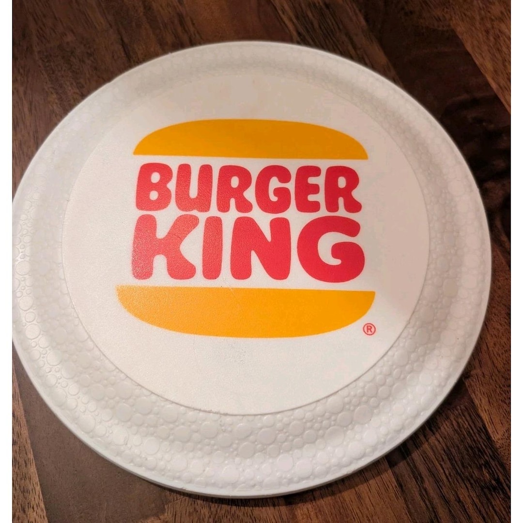 Burger King Vintage 1980s Kid's Toy Frisbee White Old Logo Plastic Fast ...