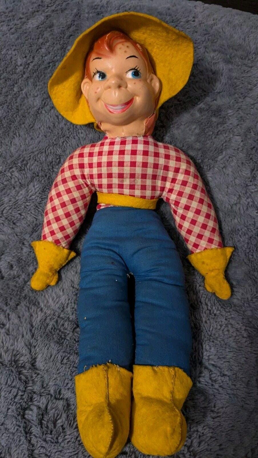 Vintage 17 Inches Howdy Doody Cloth Doll Plush Plastic Face 1950s Felt ...