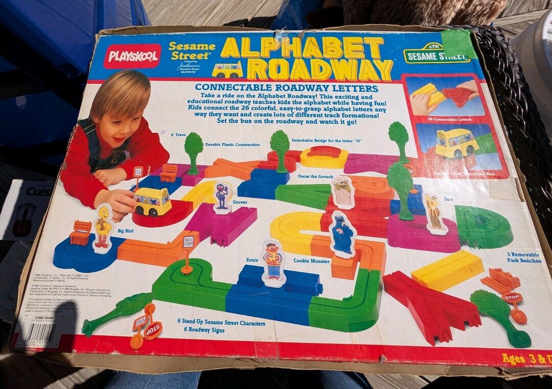 Vintage 1988 Playskool Sesame Street Alphabet Roadway Connect Letters ...