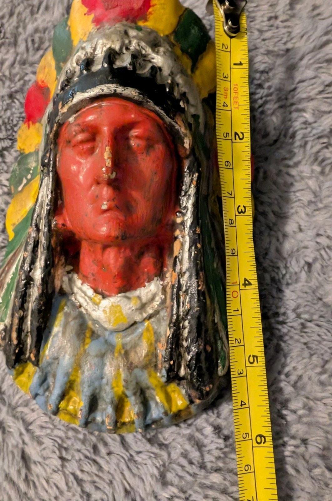 Vintage Plaster Chalkware Native American Indian Wall Pocket Vase ...