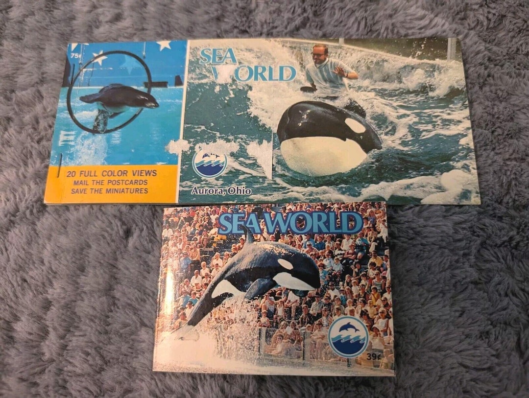 1970s Vintage Seaworld Ohio & CA Flip Photo Postcards Booklets Souvenir ...