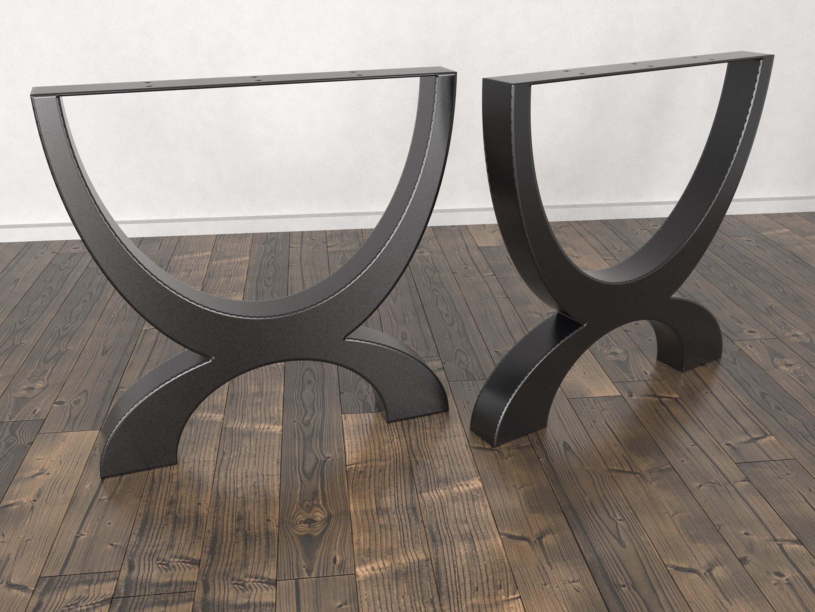 Metal Legs for Dining Table Set of 2, Industrial Style, Steel Table ...