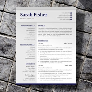 Modern Resume Template for Word | 1 & 2 Page Resume, Cover Letter and ...