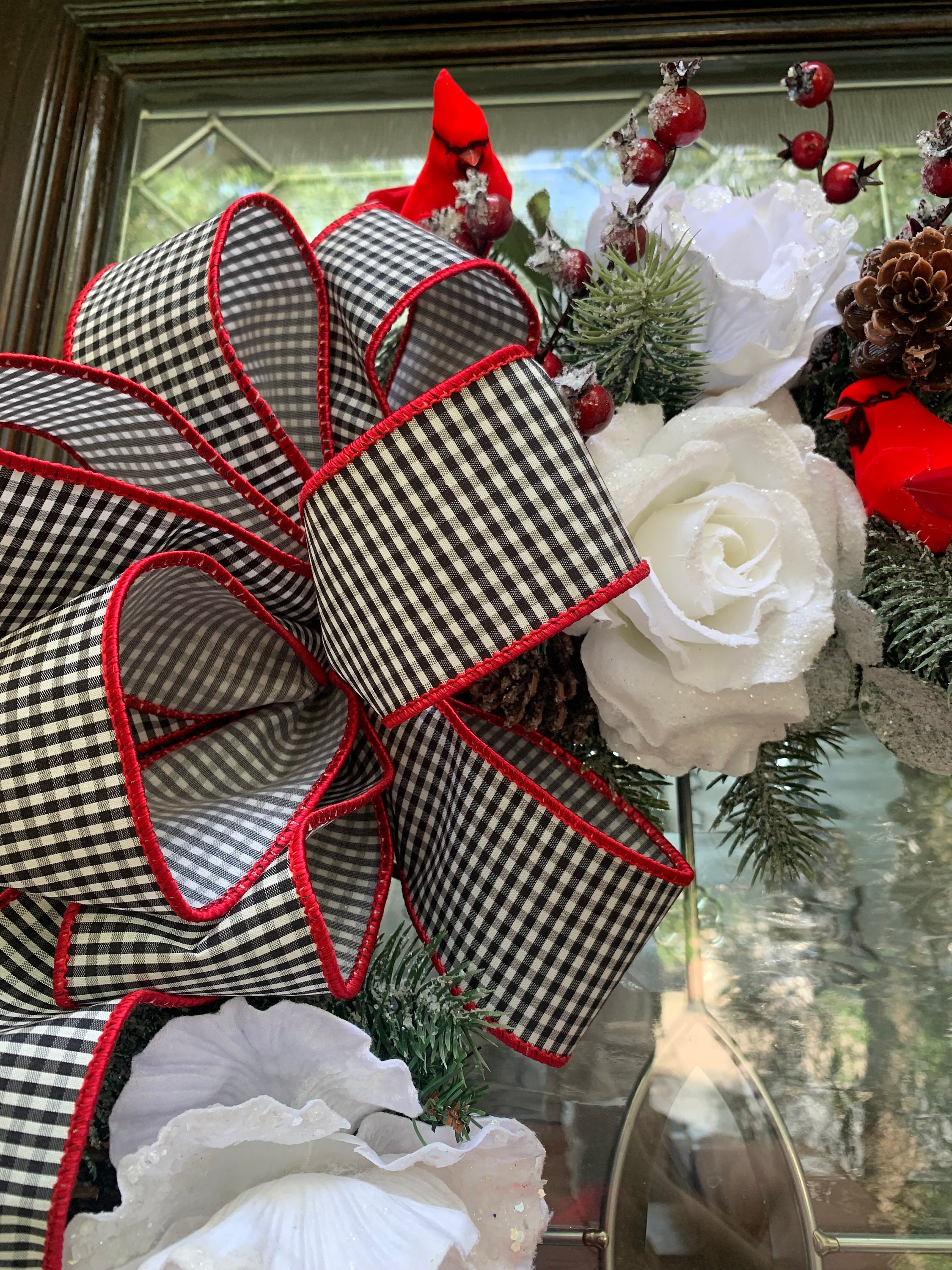 Cardinal Bird Wreath Winter Wreath Cardinal Bird Decor White And Red Wreath Christmas Wreath