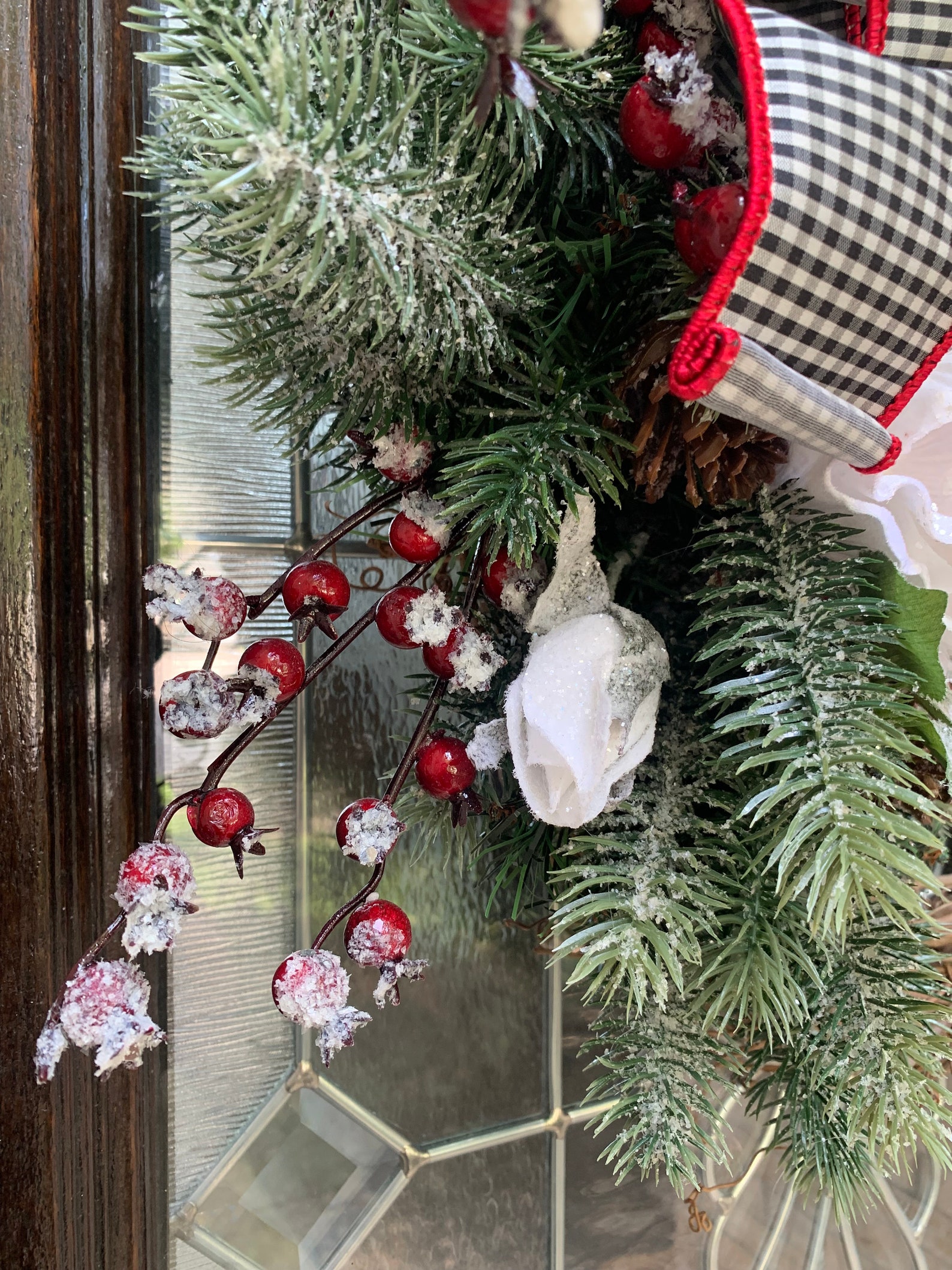 Cardinal Bird Wreath, Winter Wreath, Cardinal Bird Decor, White and Red ...